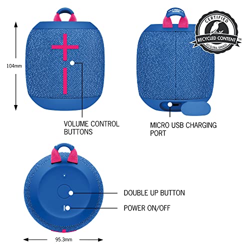 Ultimate Ears WONDERBOOM Wireless Portable Waterproof Bluetooth Speaker with Bigger, Bassy-er 360 Degree Sound, Outdoor Boost Equalizer with Signature Series Shockproof Water Resistant Case