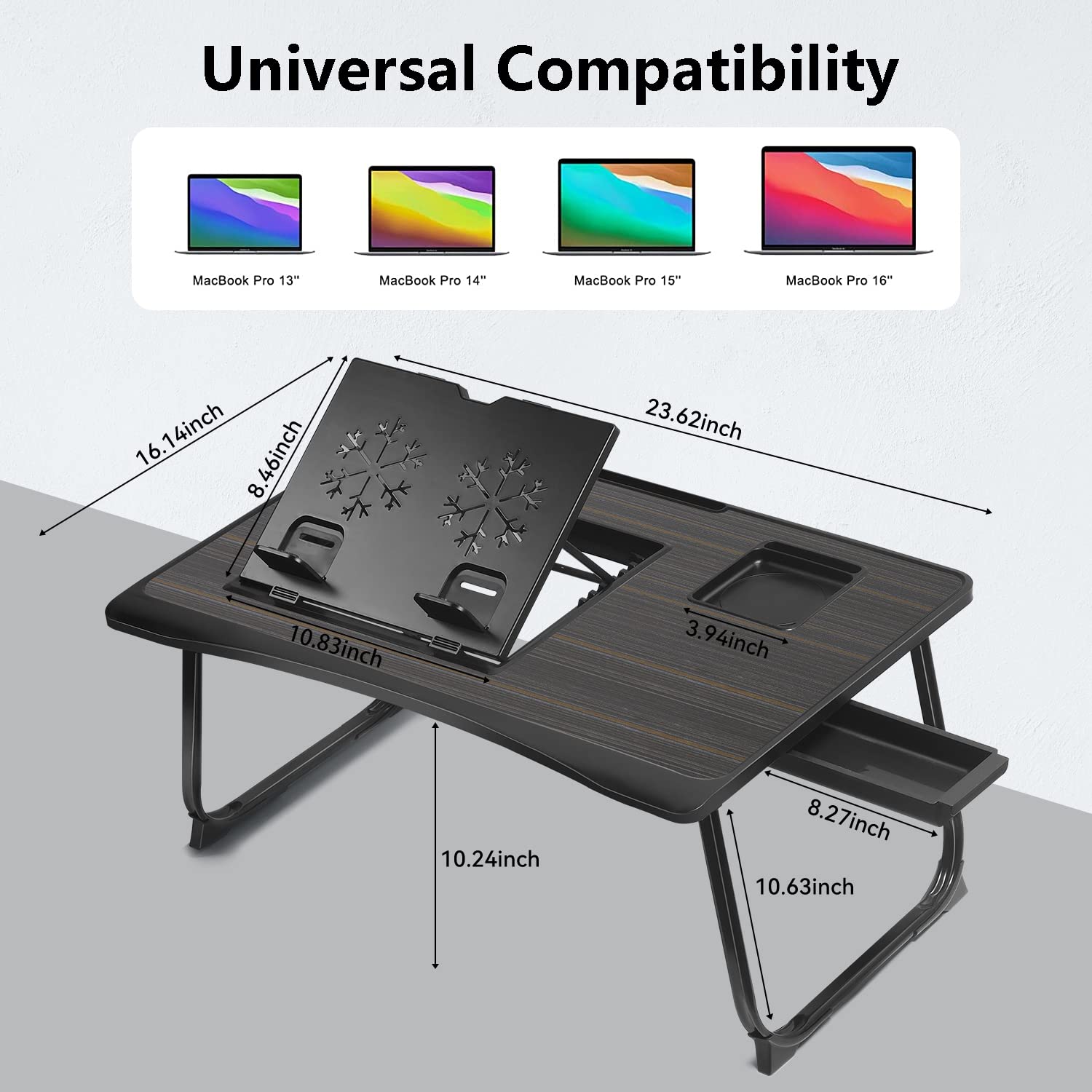 Lap Desk - Asunder laptop lap desk Foldable, lap desk for laptop with storage drawer