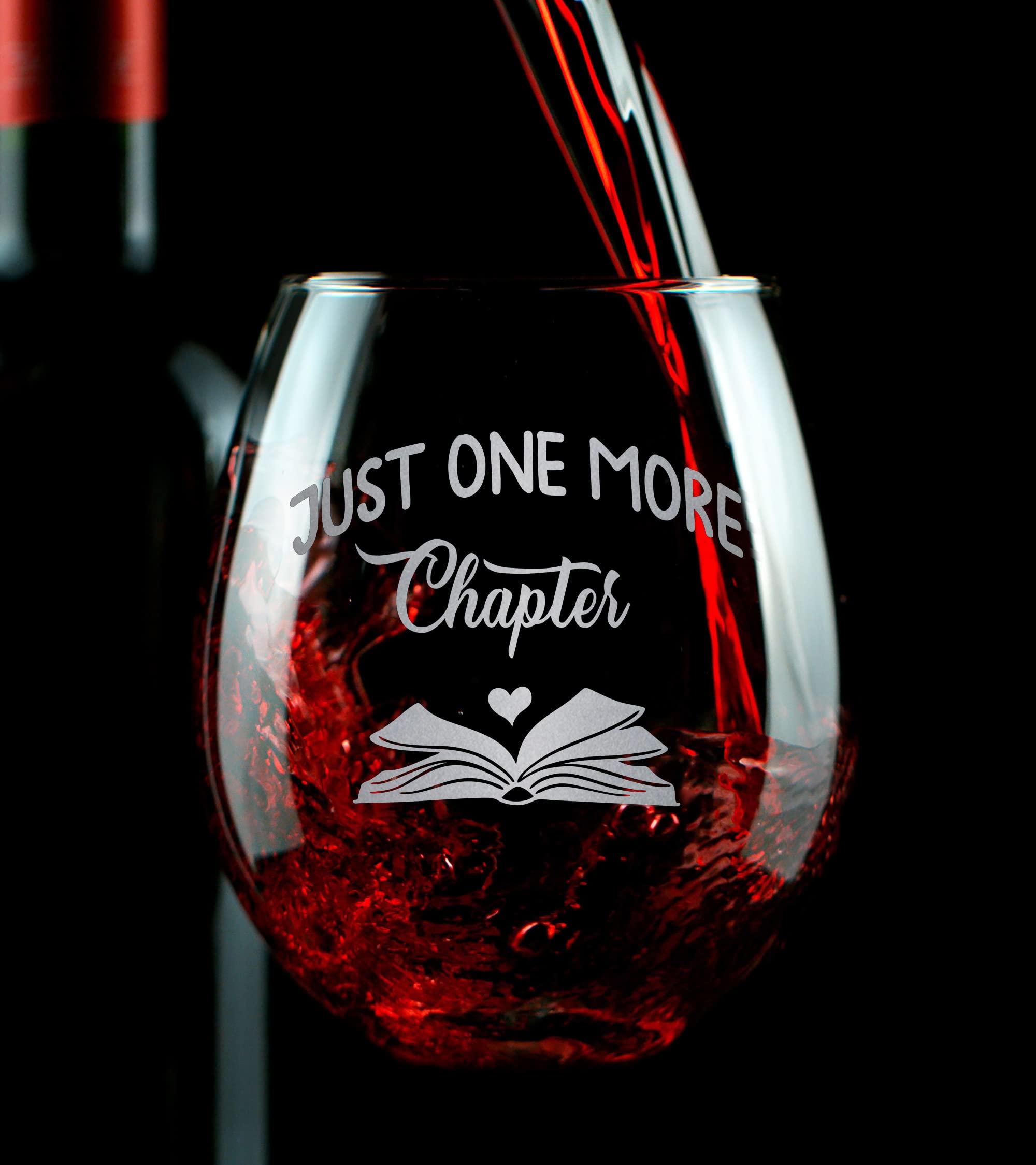 Promotion & Beyond Just One More Chapter Reader Gift, Book Lover, Book Club Gift Stemless Wine Glass for Moms Aunts Sisters Friends Colleagues