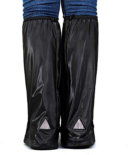 MAGICDESIGN 2 Pair Black Waterproof Shoes Covers, Motorcycle rain Gear for Men, Anti- Snow Rain Boot Covers with Reflector, Suitable for Gardening, Motorcycle, Cycling, Raining Day. XX-Large