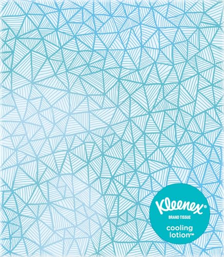 Kleenex Cooling Lotion Facial Tissues With Coconut Oil & Aloe, 1 Cube Box, 45 Total Tissues