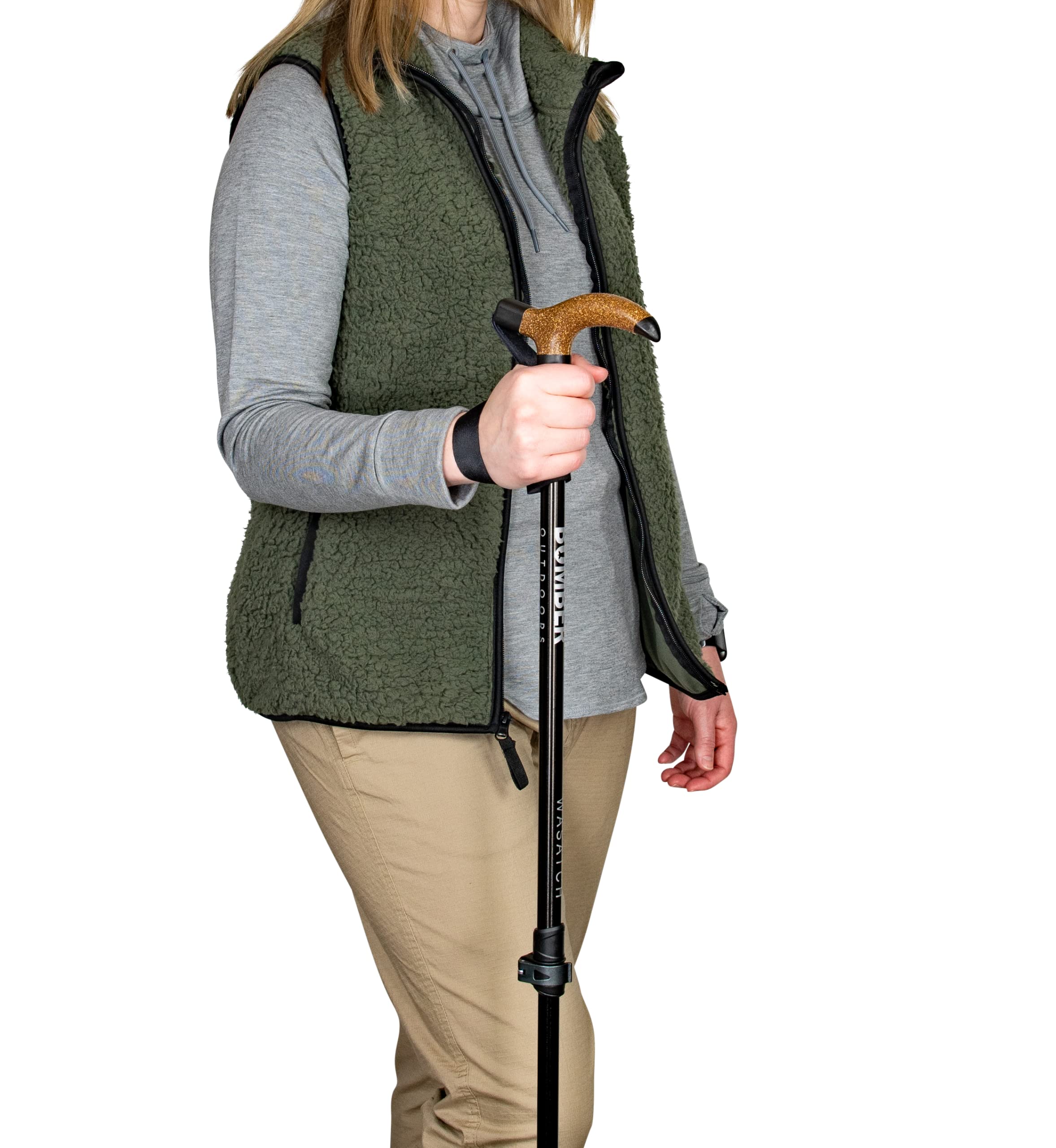 Outdoors Wasatch Shock Absorbing Walking Staff Trekking Pole - Hiking Walking Stick with Adjustable Locks Expandable - Shock-Resistant Walking Pole (1)