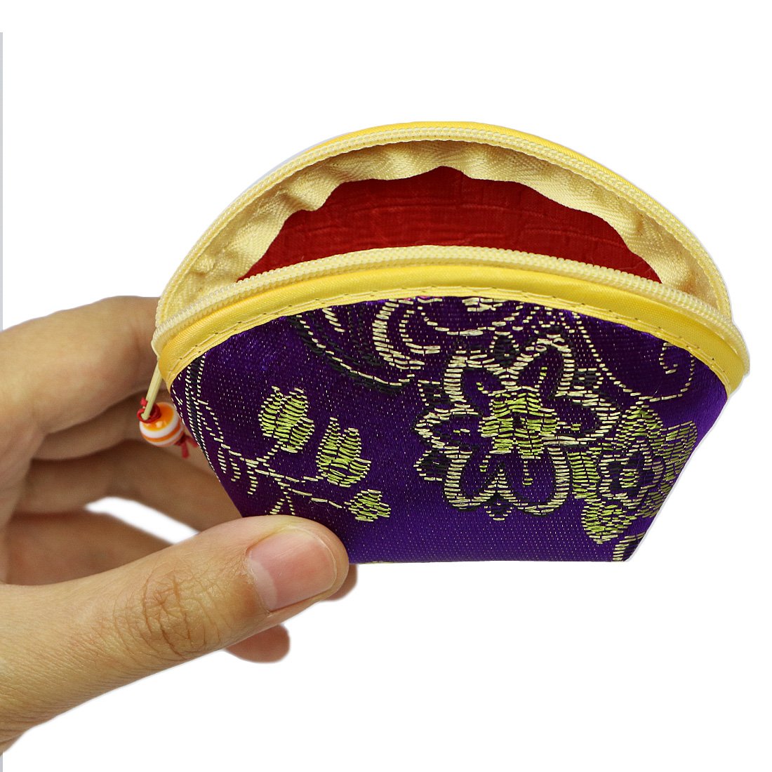 kilofly 20 pc Chinese Silk Embroidered Zipper Jewelry Bag Coin Purse Gift Pouch