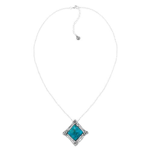 Silpada 'Tranquil Gaze' Sterling Silver Turquoise Pendant Necklace, 18" + 2"