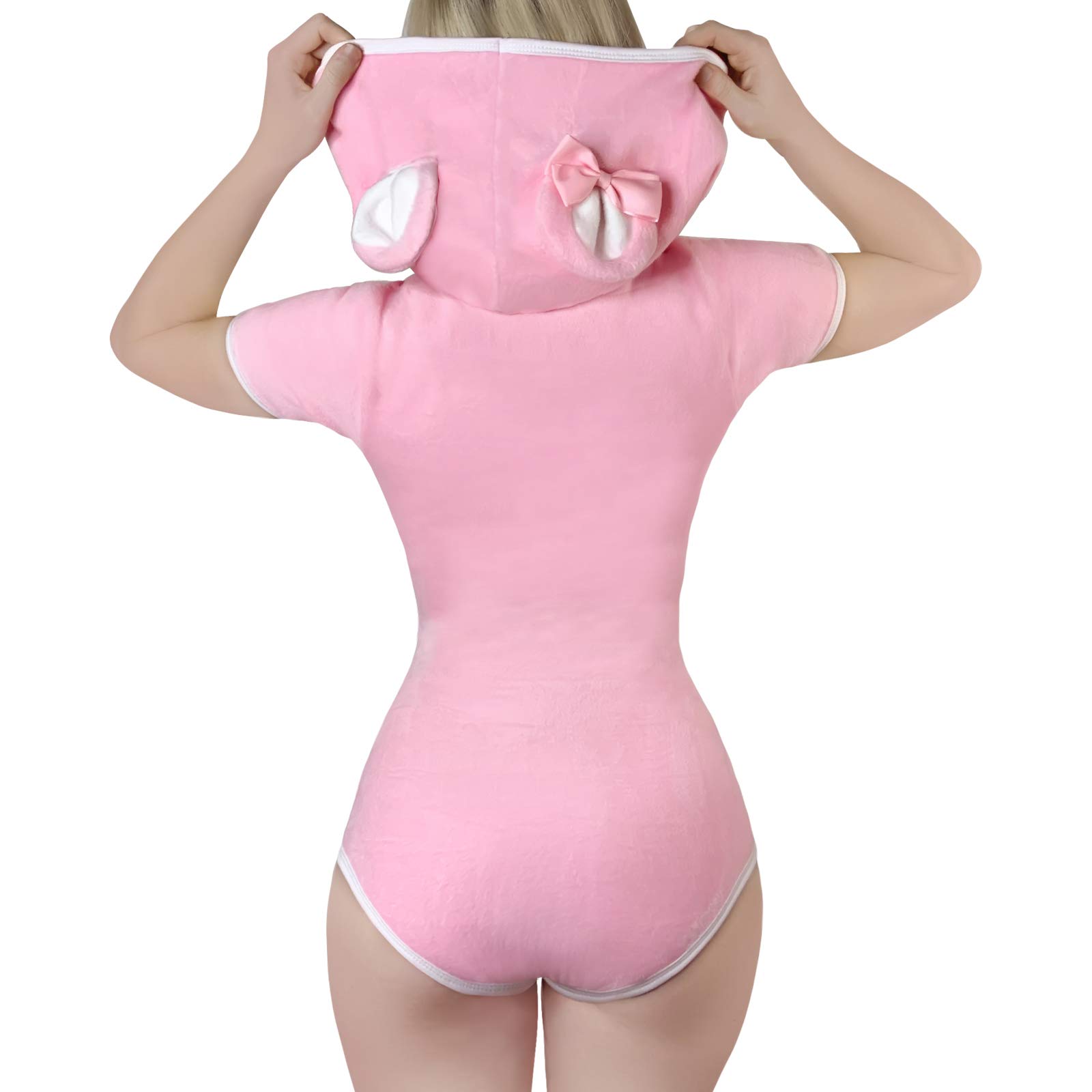 Littleforbig Cotton Onesie Pajamas Bodysuit – Teddy Bear Onesie Pink 4XL