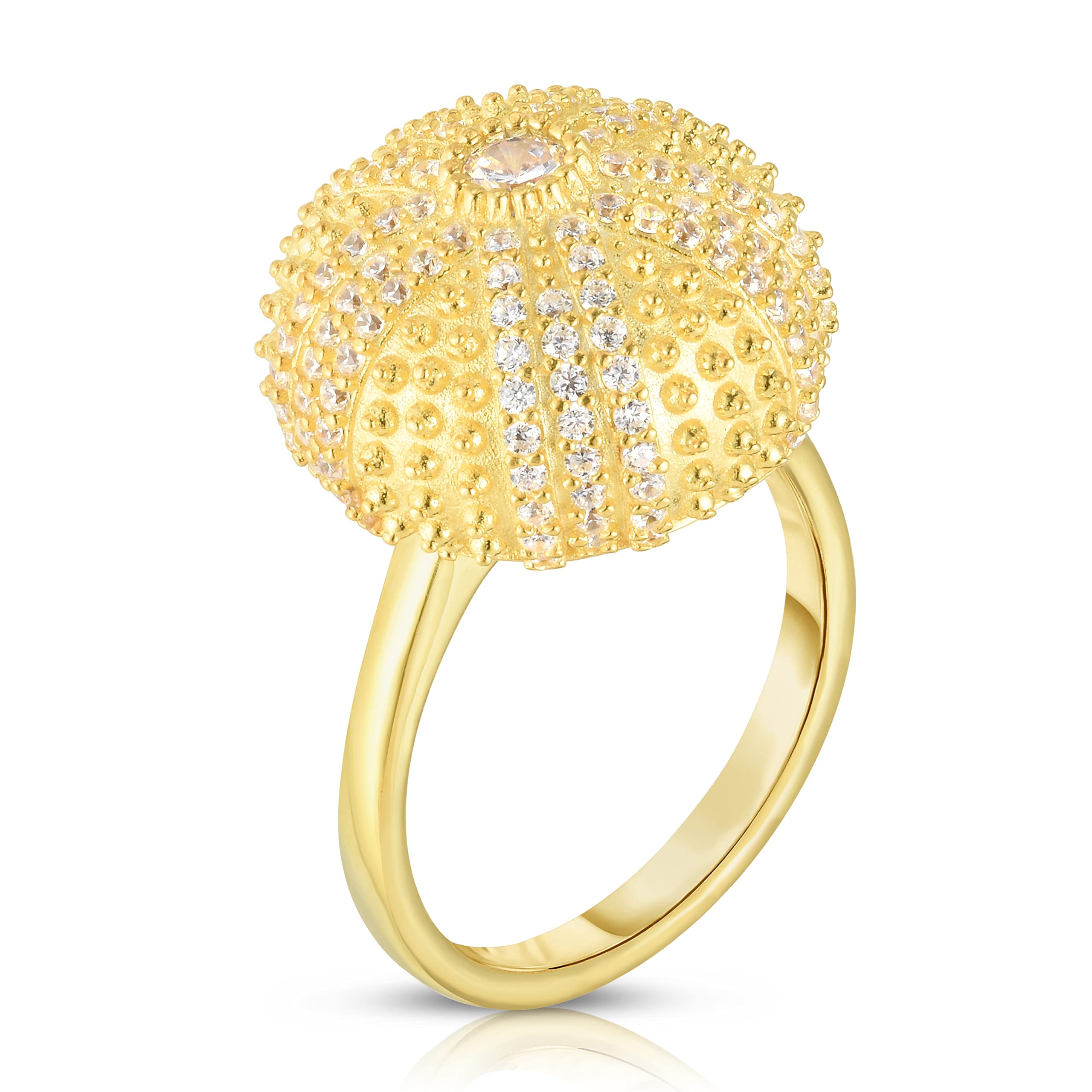 Pharaoun Mini Sea Urchin Cocktail Ring in Gold-Plated Sterling Silver - Size 4