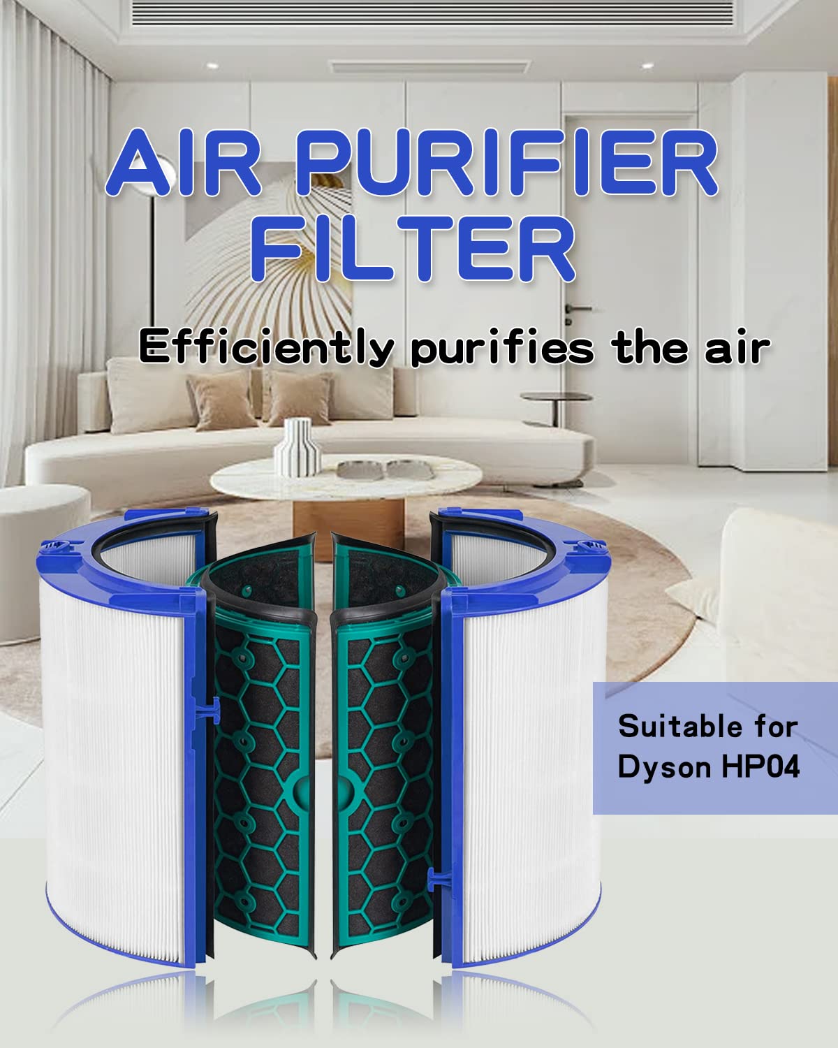 Replacement Filter for Dyson TP04 HP04 DP04 TP05 and DP05 Air Purifiers - KTSIM Premium True HEPA Filter with Activated Carbon Filters