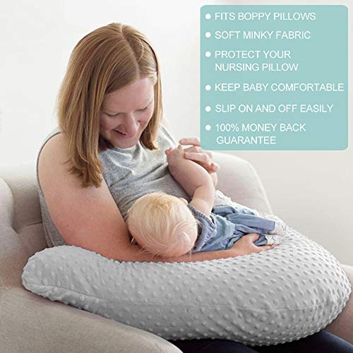 OWLOWLA Nursing Pillow Cover 2Pack Changing Pad Cover &Breastfeeding Pillow Slipcover Nursing Pillow Covers& Changing Table Covers Set for Baby Boy Girl(Blush Pink)