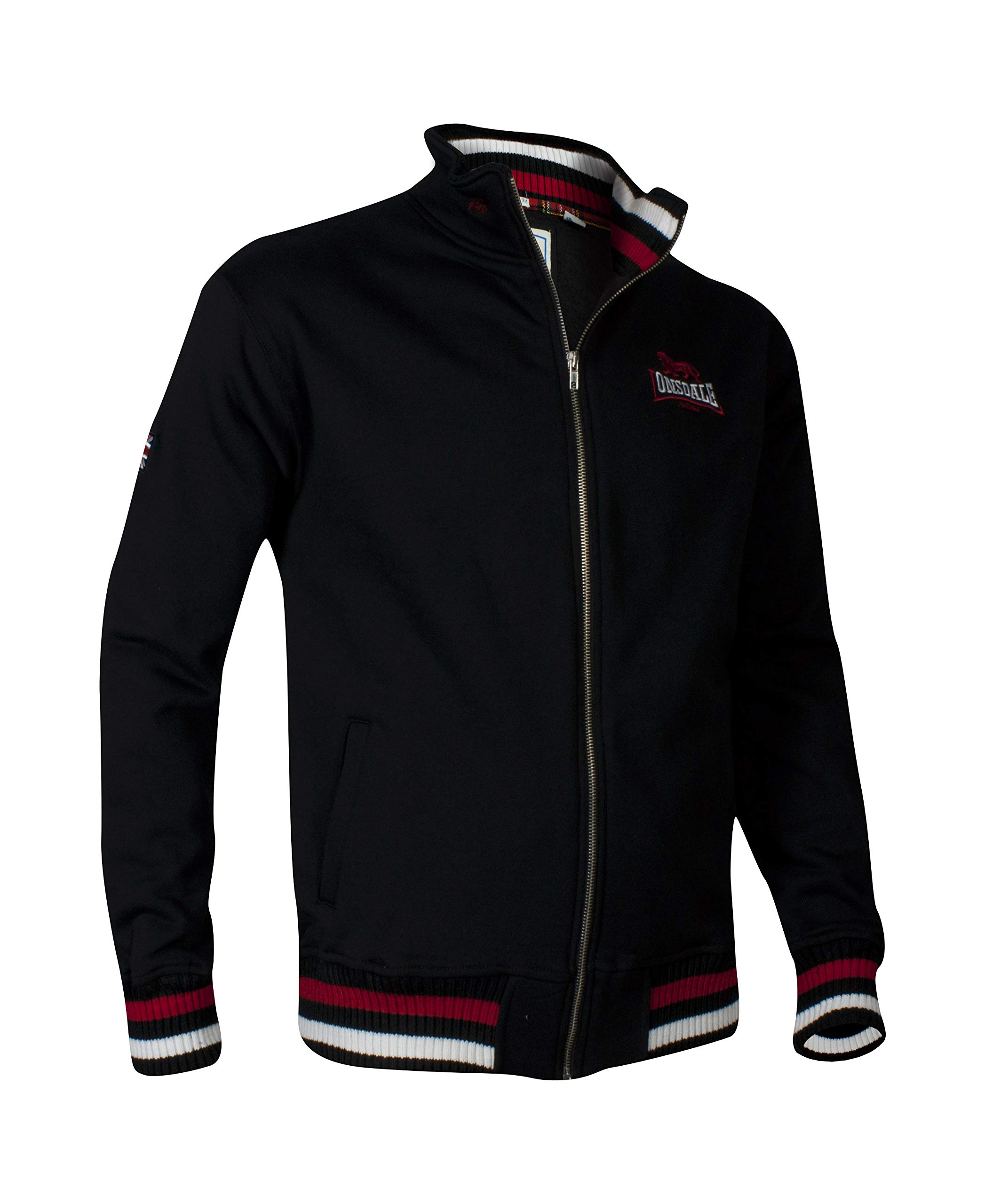 Lonsdale DOVER Black Zip Jacket Sweatshirt Regular Fit (X-Large (XL) Regular-Fit)