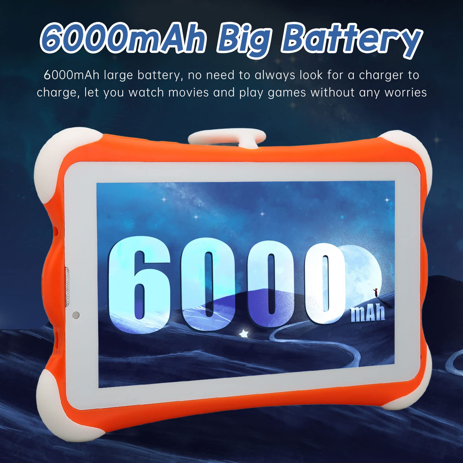 TOPINCN WiFi Kids Tablet, 100β240V Eye Protection 6000mah Rechargeable Battery 128GB Expandable Storage Kids Tablet RAM 3GB ROM 32GB 7 Inch 1280x800 for Watching TV (US Plug)