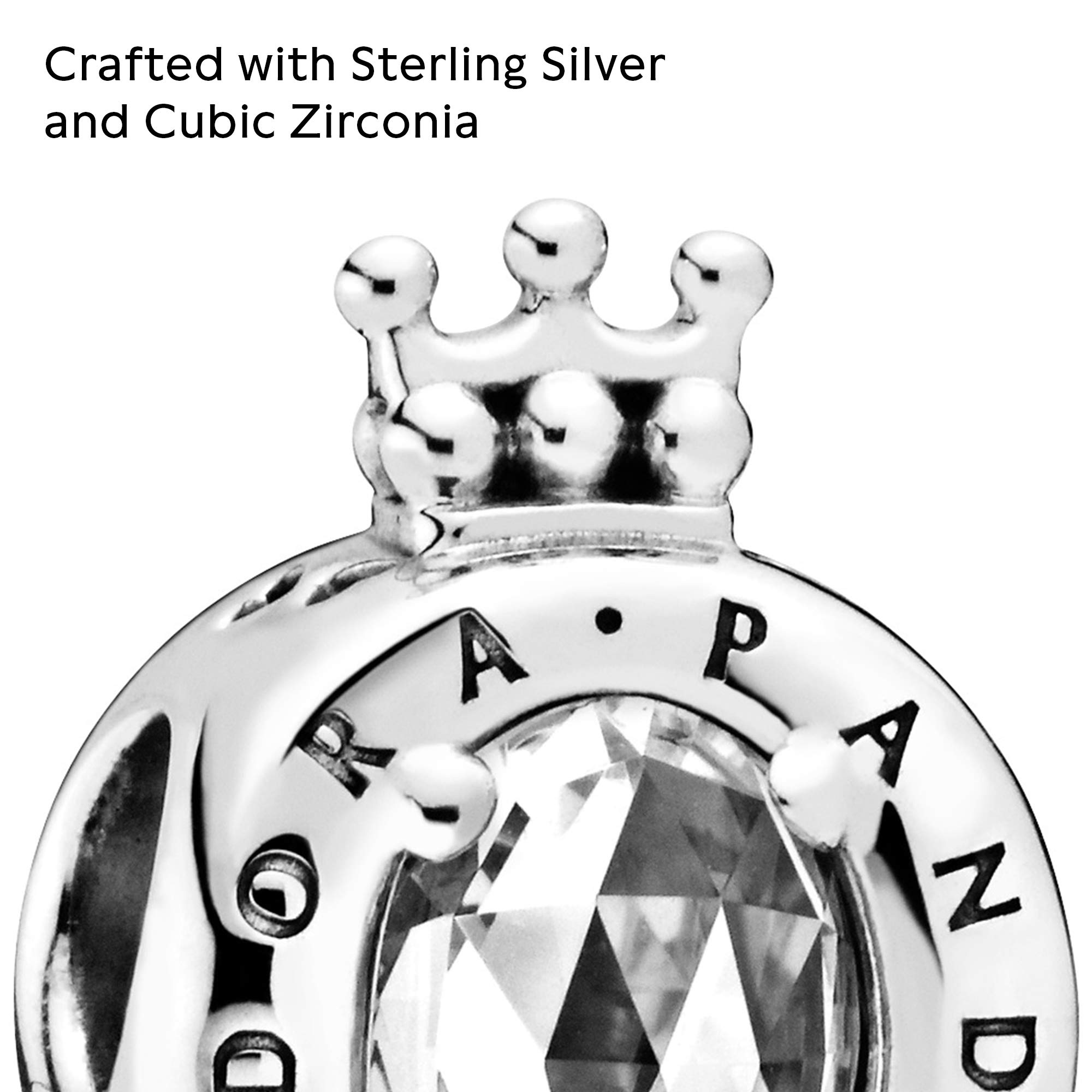 Pandora Jewelry Sparkling Crown O Cubic Zirconia Charm in Sterling Silver
