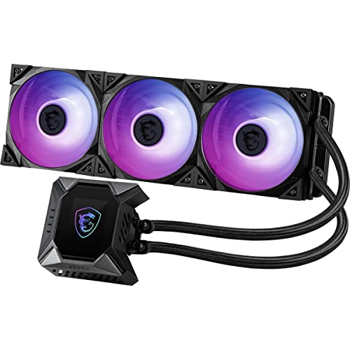 MSI MPG CoreLiquid K360 - AIO CPU Liquid Cooler - 2.4" LCD Screen - 360mm Radiator - Triple 120mm ARGB PWM Fans
