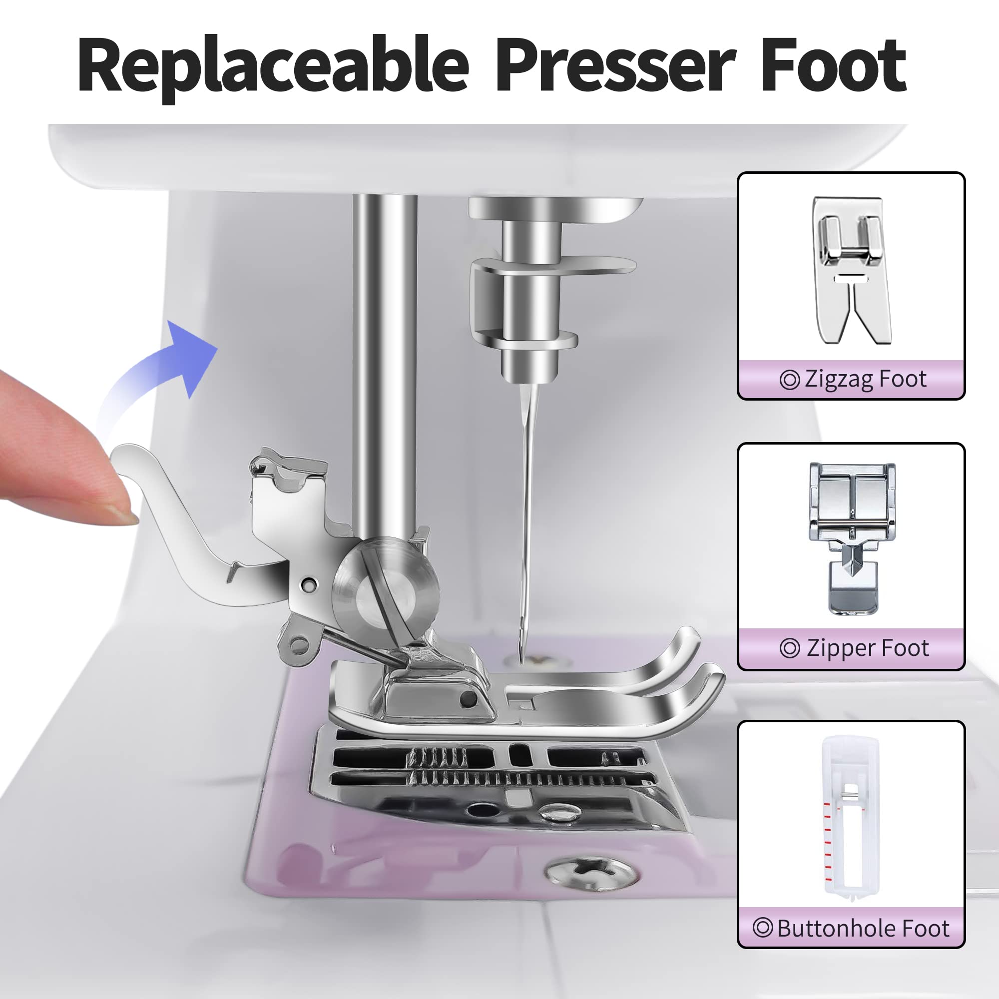 KPCB Tech Sewing Machines for Beginners, 12 Stitches Sewing Machine with Updated LED Strip and Sewing Kit Home Travel Use