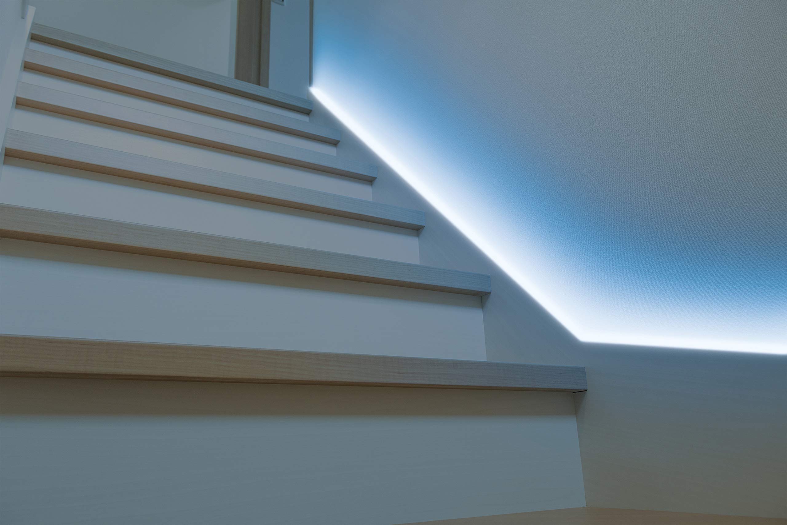 Merkury Innovations Motion Glo Motion Activated Blue LED Strip Light-Battery Operated LED Under Cabinet Lighting Motion Sensor, 6 Ft for Bed Stairs Wardrobe Lamp Tape, LED Closet Night Strip Light