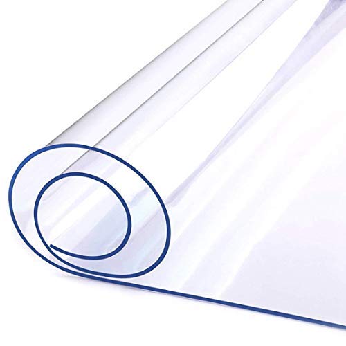 LovePads 1.5mm Thick 54 x 54 Inch Clear Table Cover Protector, Plastic Table Protector for Dining Room Table, Clear Tablecloth Protector, Table Pads for Dining Room Table, Dining Table Cover