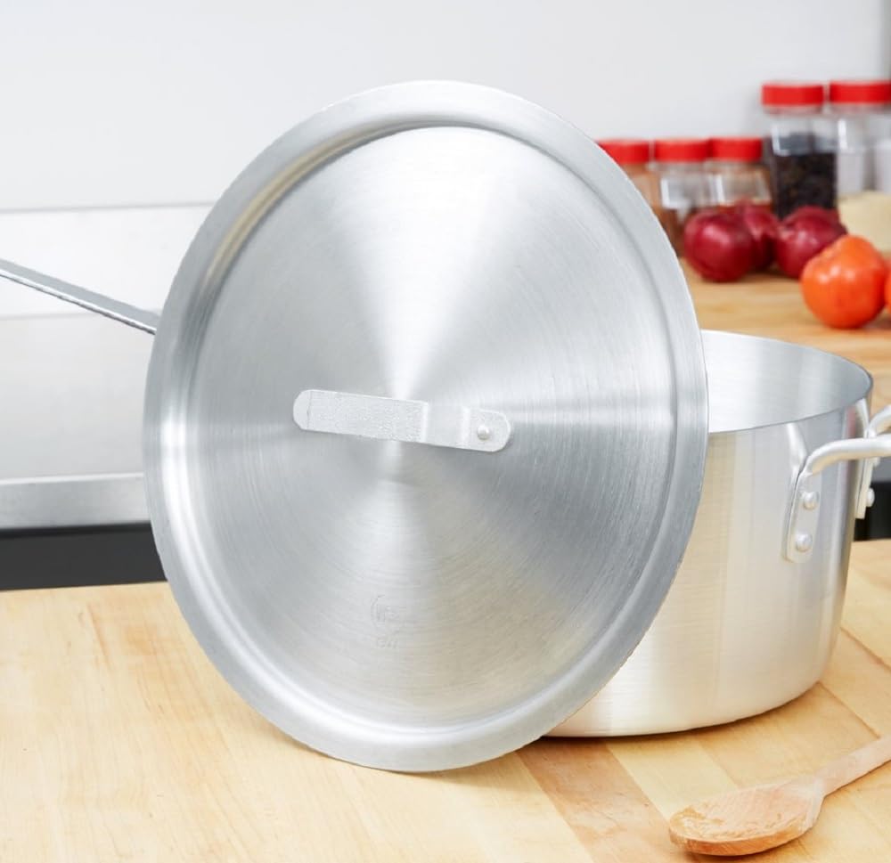 Soro Essentials- 10 qt. Aluminum Tapered Sauce Pan Lid 1.5 mm Thickness- Multipurpose Cooking Sauce Pan Cover for Boiling Soup Sauce Pan Lid Cookware for Home Restaurant Kitchen