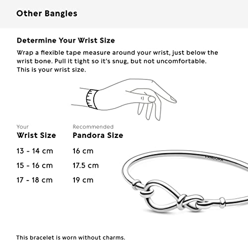 Pandora Jewelry Infinity Knot Bangle Bracelet for Women - Sterling Silver - 7.5"