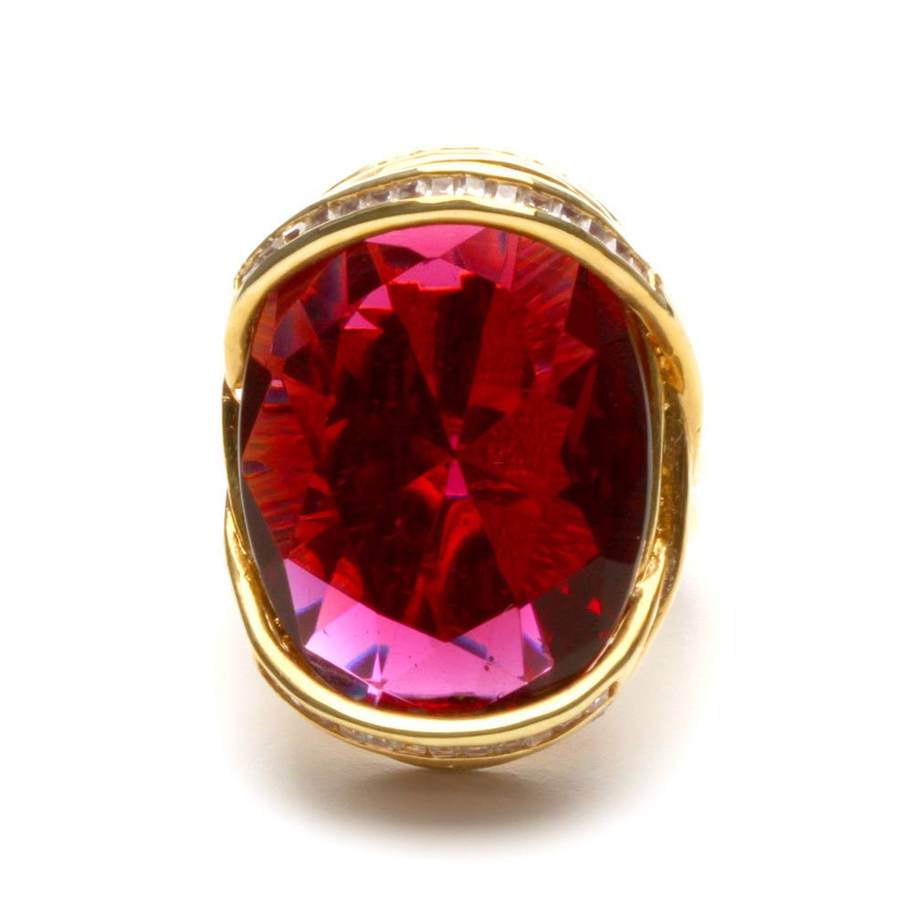 LookLove Womens Jewelry Fuchsia Crystal Ring Gold Tone Plating