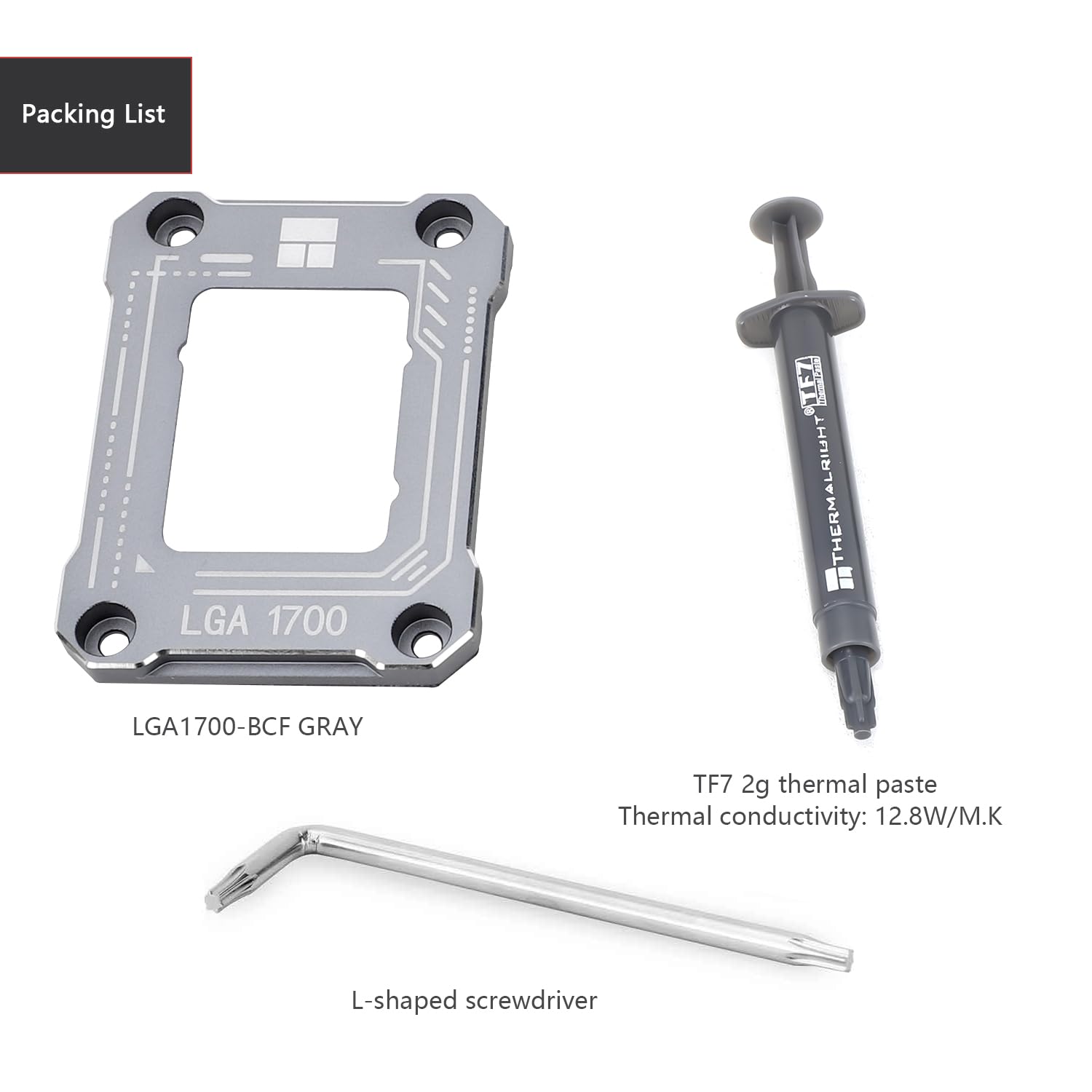 Thermalright LGA1700-BCF Gray 12/13 Generation Intel Anti-Bending Gastener,CPU Fixed Fastener, Intel CPU Protection Bracket, for Intel LGA1700 Slot(LGA1700 BCF Gray)