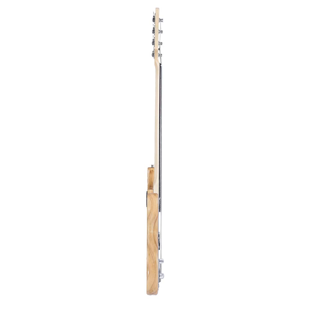 Lykos 4 Strings Left Hand Electric GP Bass Guitar + Cord + Spanner Tool + Plectrum (Burlywood)