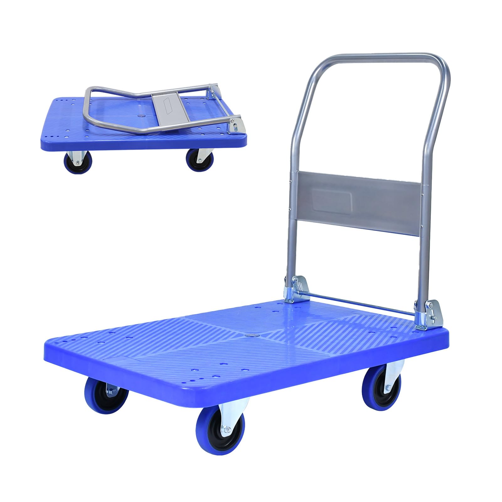 TAGEPOR Folding Platform Truck Push Cart Pull Heavy Duty Flatbed Cart (35.23 * 23.42in) Load 880lbs Handtruck