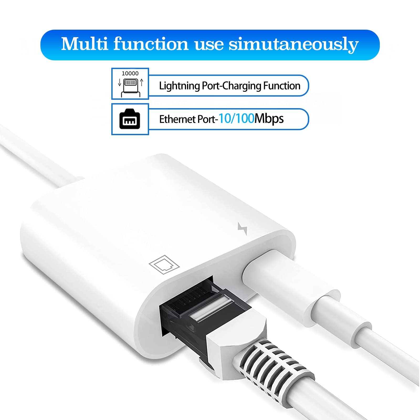 USB C USB A to Ethernet Adapter, Aluminum Portable USB-A USB C Adapter USB to RJ45 LAN 100M Network Adapter, 10/100Mbps Ethernet Speeds Compatible for MacBook Pro 2015, MacBook Air 2017, and More