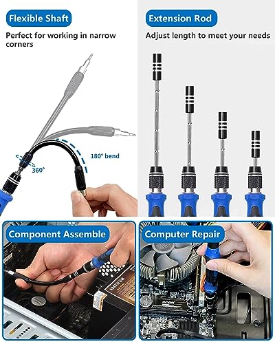 Precision Screwdriver Set, Computer Tool Kit, 146 PCS Laptop Screwdriver Kit with 123 Bits, Magnetic Mat, Suit for PC, iPhone, MacBook, Tablet, PS4, Xbox, Switch, Game Console and other Electronics