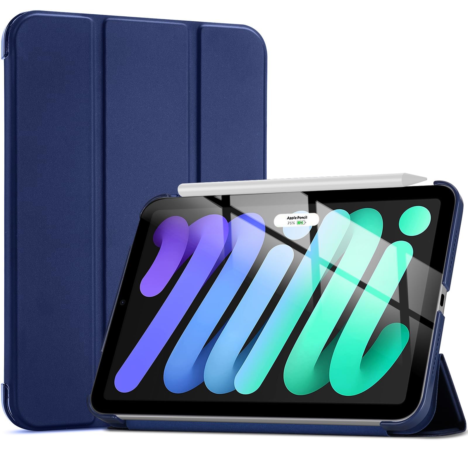 ProCase Smart Case for iPad Mini 6 8.3 Inch 2021 iPad Mini 6th Generation Case, Hard Back Cover Cases for 2021 iPad Mini 8.3" 6th Gen A2567 A2568 A2569 -Darkblue