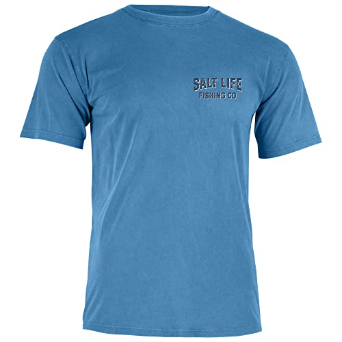 Salt Life Life On The Sea Short Sleeve Classic Fit Shirt, Atlantic Blue, XX-Large
