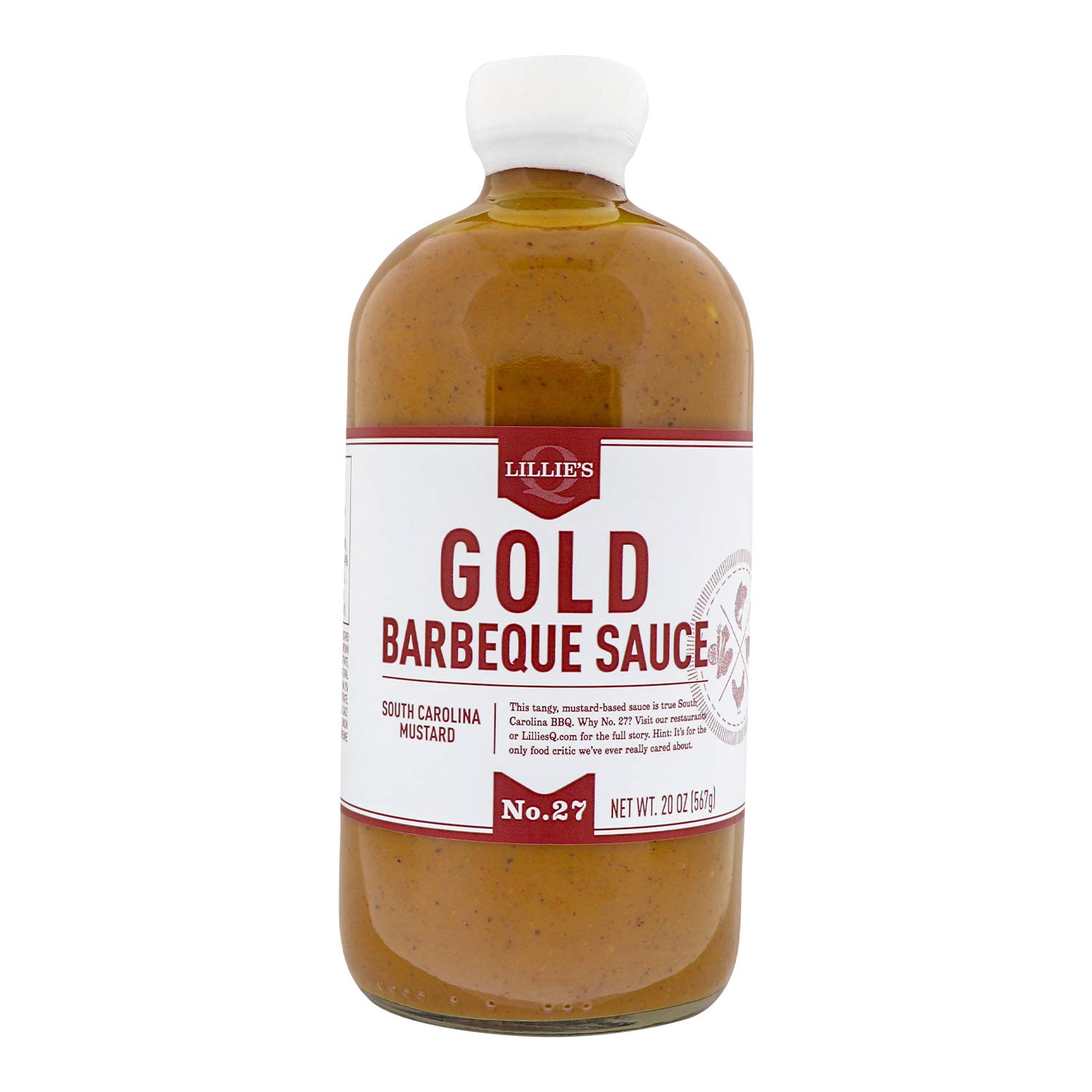 Lillieâs Q - Gold Barbeque Sauce, Gourmet Carolina Sauce, Tangy BBQ Sauce with South Carolina Mustard, Premium Ingredients, Made with Gluten-Free Ingredients (20 oz)