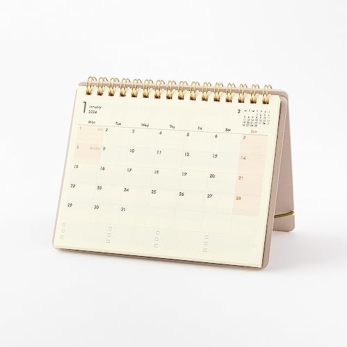 Midori 22285006 Plus Stand Diary Notebook, 2024, B6 Transformation Size, Monthly, Navy Blue, Starts October 2023 (beige)