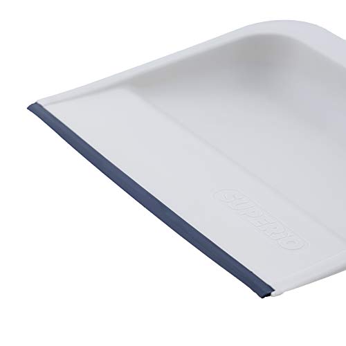 Superio Angle Broom and Clip-On Dustpan Set, Slim Hand Broom Telescopic Handle 53 Inches Tall, Clip On Dust Pan with Low Edge Rubber Lip