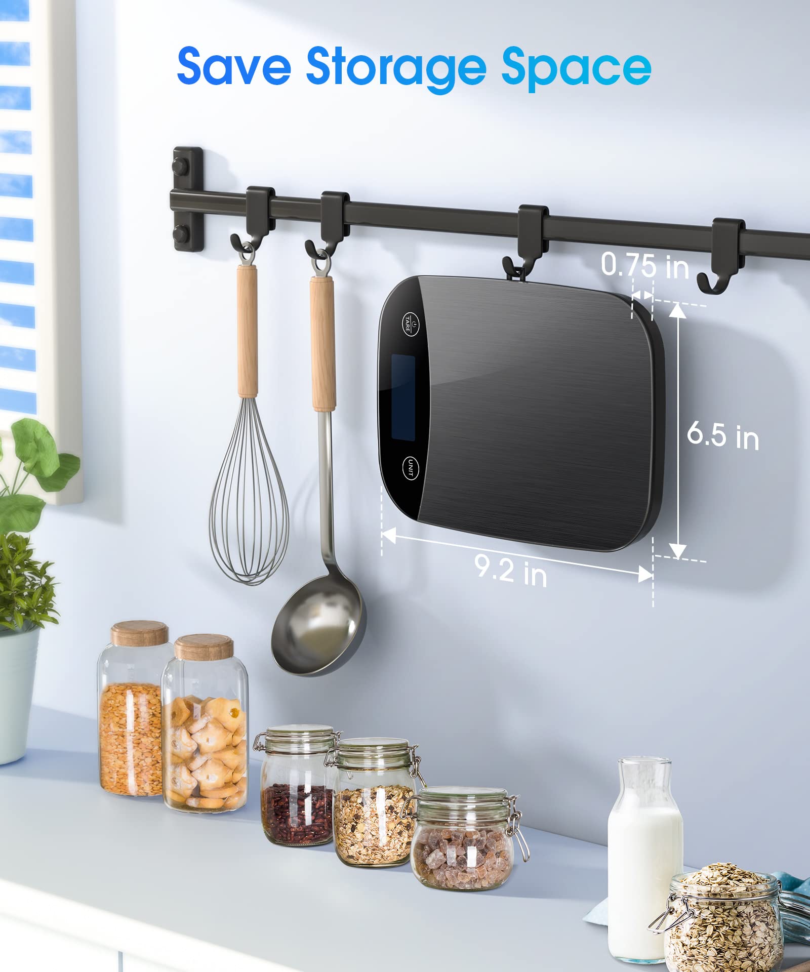 Nicewell Food Scale 22lbs Digital Kitchen Scale for Cooking Baking Weight Loss, Weighs in Grams and Ounce with 0.1oz/1g Resolution, Sleek Design and Large LCD Screen