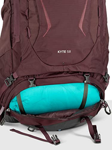 Osprey Kyte 58L Women's Backpacking Backpack with Hipbelt, Elderberry Purple, WM/L