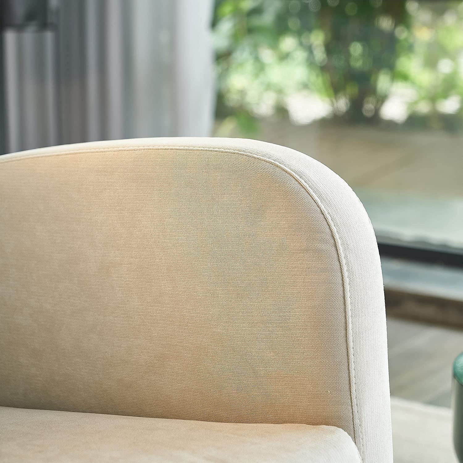 Pannow Upholstered Rocking Chair Mid-Century, Modern Nursery Rocking Armchair, Upholstered Tall Back Accent Glider Rocker with 2-Side Pocket for Bedroom Living Room Lounge