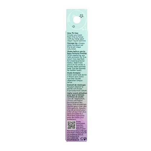 Pacifica Beauty, Eye Love Liquid Charcoal Eyeliner, Black, No-Skip, Smudge-Proof, Matte Finish, Precise Application, Pen Tip, Vegan, Cruelty-Free