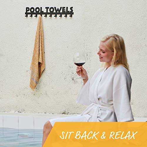 Star Splash Pool Towel Rack β Outdoor Towel Rack Holder & Swimming Pool Accessories, Pool Towel Hanger, Towel Drying Rack Pool Decor, Rust Proof Pool Signs and Decor Outdoor & Inside with 10 Hooks