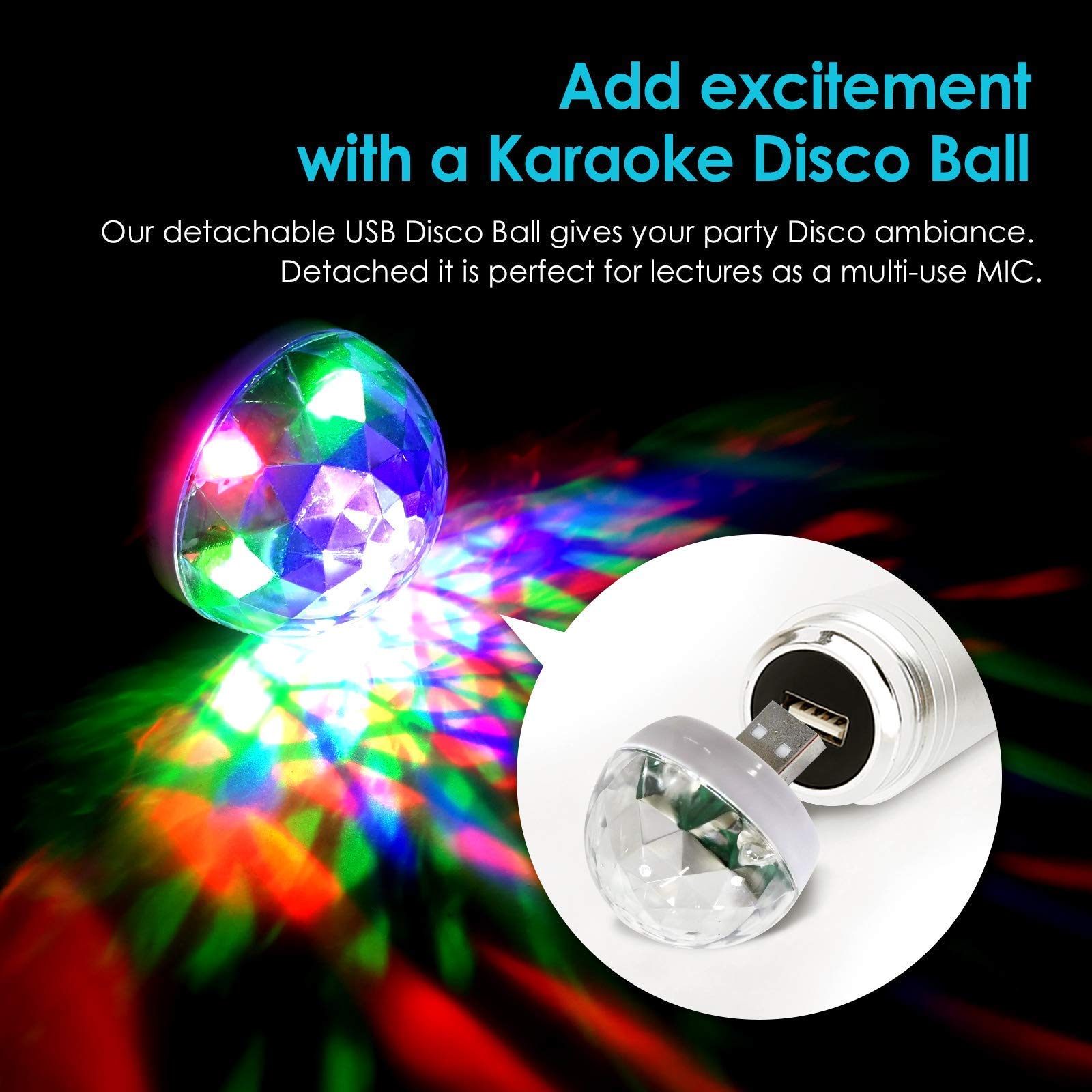 M100 - Bluetooth Karaoke Microphone, Carpool Karaoke Microphone, Bluetooth Microphone Wireless, Portable Handheld Karaoke Mic and Speaker with LED Screen, Wireless Microphones for Kids and Adults