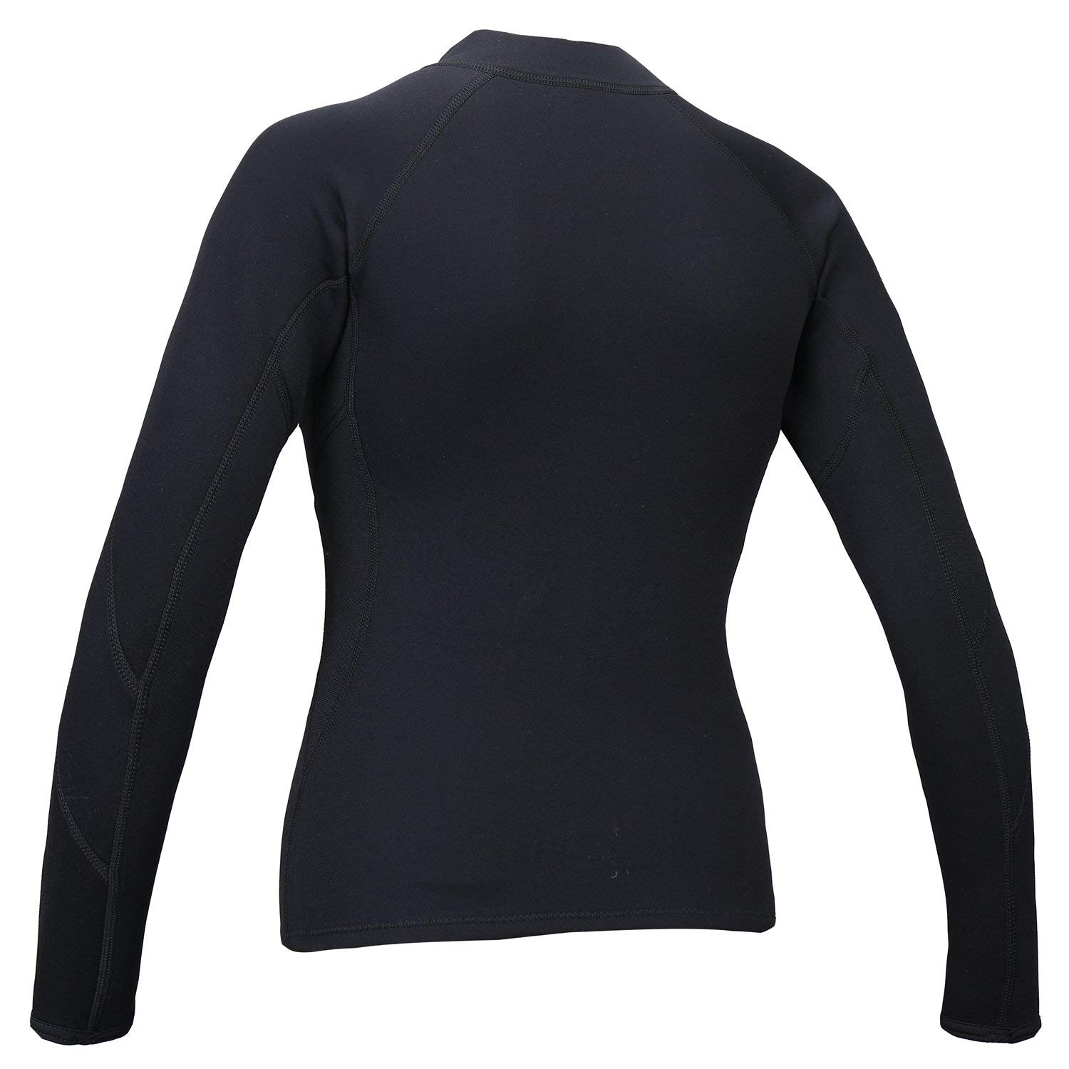 Lemorecn Womens 2mm Neoprene Long Sleeve Jacket Front Zipper Wetsuit Top (2094P8)