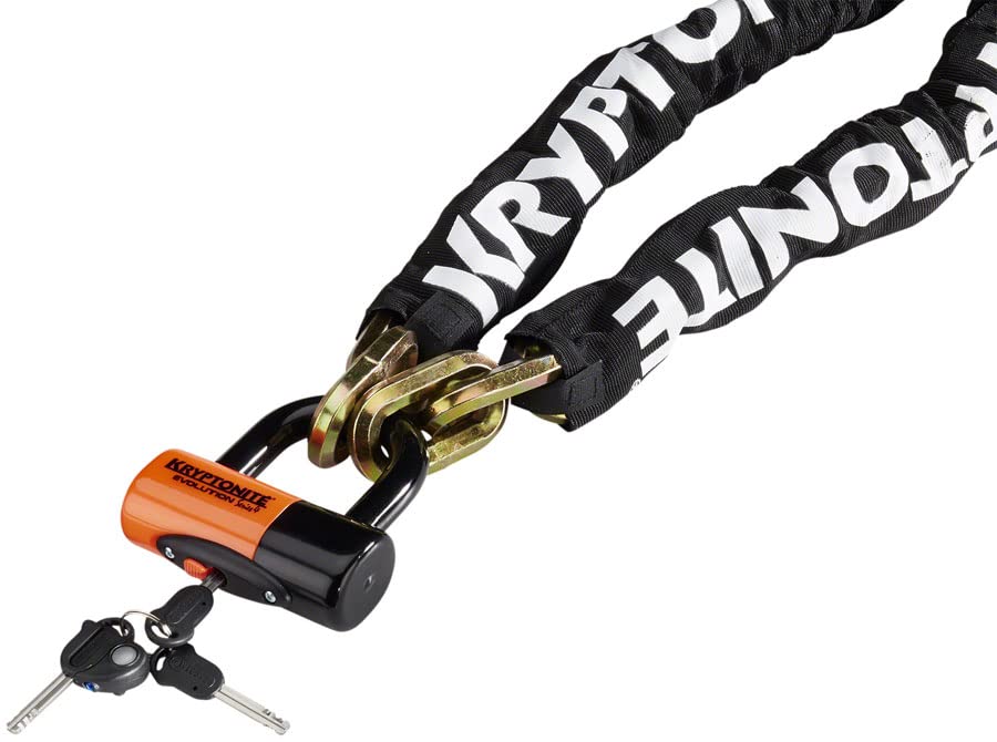 Kryptonite New York FAHGETTABOUDIT 1217 Bike Chain Lock, 5.5 FT Long 12mm Steel Chain Heavy Duty Anti-Theft Bicycle Chain Lock with Keys, Ultimate Security for E-Bike, Motorcycle, Scooter