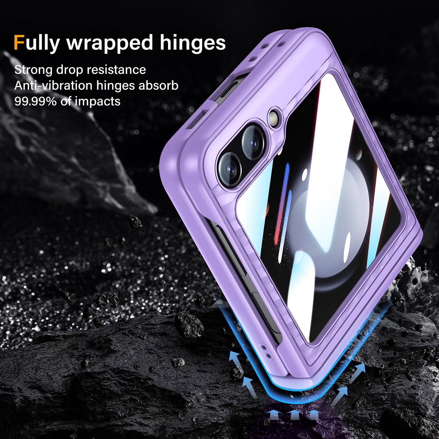 LEIAU kickstand Case for Samsung Flip5: Slim Flip 5 Phone cover with Hinge Protection & Kickstand & Outer Screen Protector, Full Body Rugged Wireless Charging Case for Galaxy z5 flip 5G 2023 (Black)
