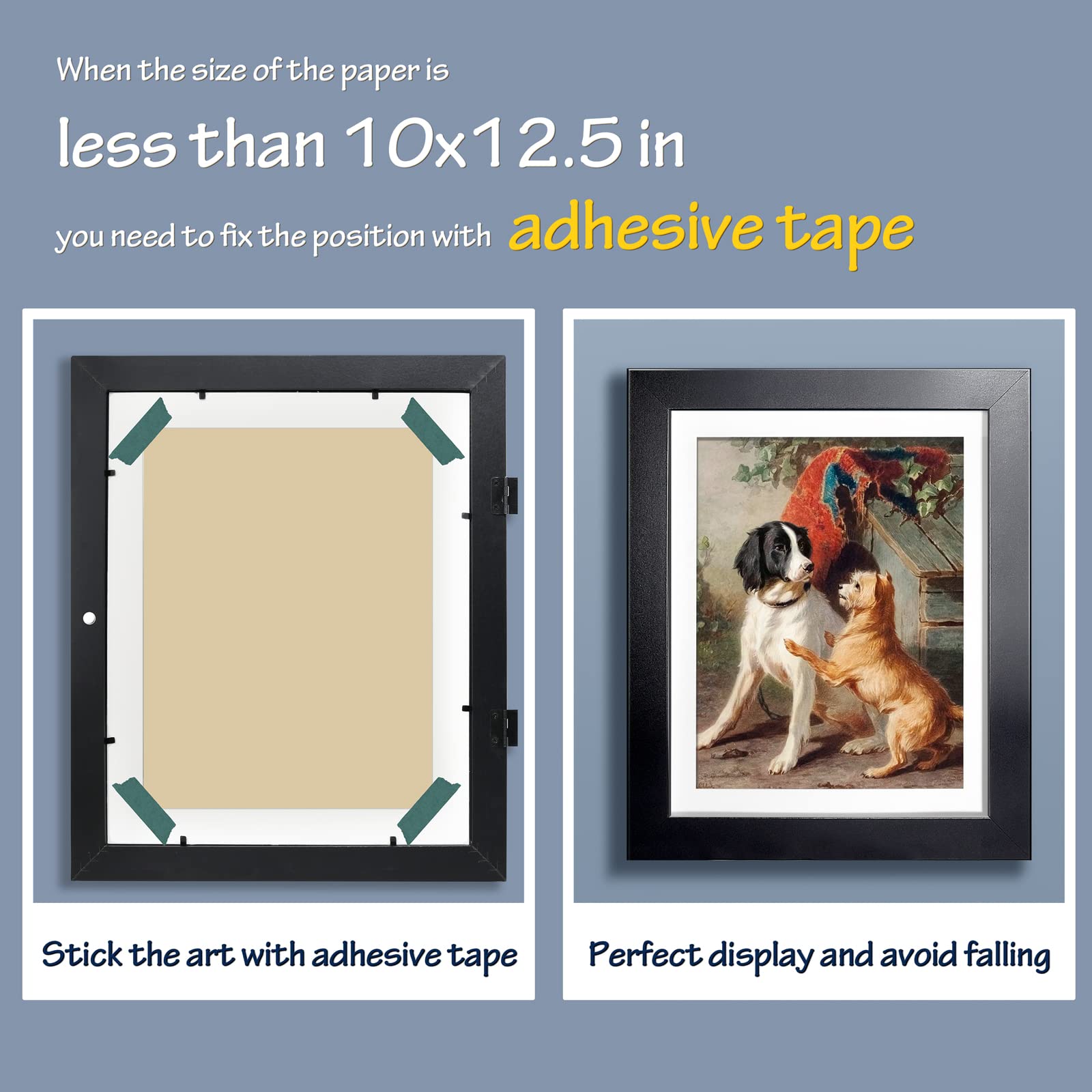 LaVie Home [2-Pack] Kids Art Frames, 10x12.5 Kids Artwork Picture Frame White Frame - Displays 8.5x11 With Mat and 10x12.5 Without Mat - Composite Wood with Tempered Glass - Wall Mount, Artwork Frame