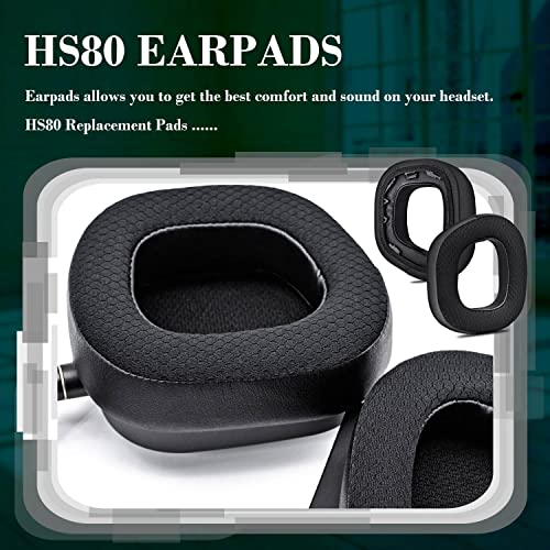 ZIXUANCUSHION HS80 Ear Pads Compatible with HS80 RGB Headset - HS80 Ear Cups/1.18 Inches Thick/Memory Foam Ear Cushions (Mesh/PU)