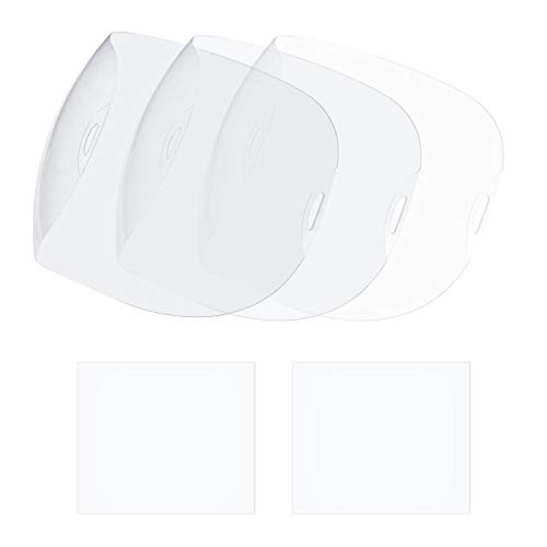 Tekware 3PCS Large Viewing Screen Outer Replacement Lens and 2Pcs Inner Replacement Lens for WH009-Black/MOTO90 Welding Helmet
