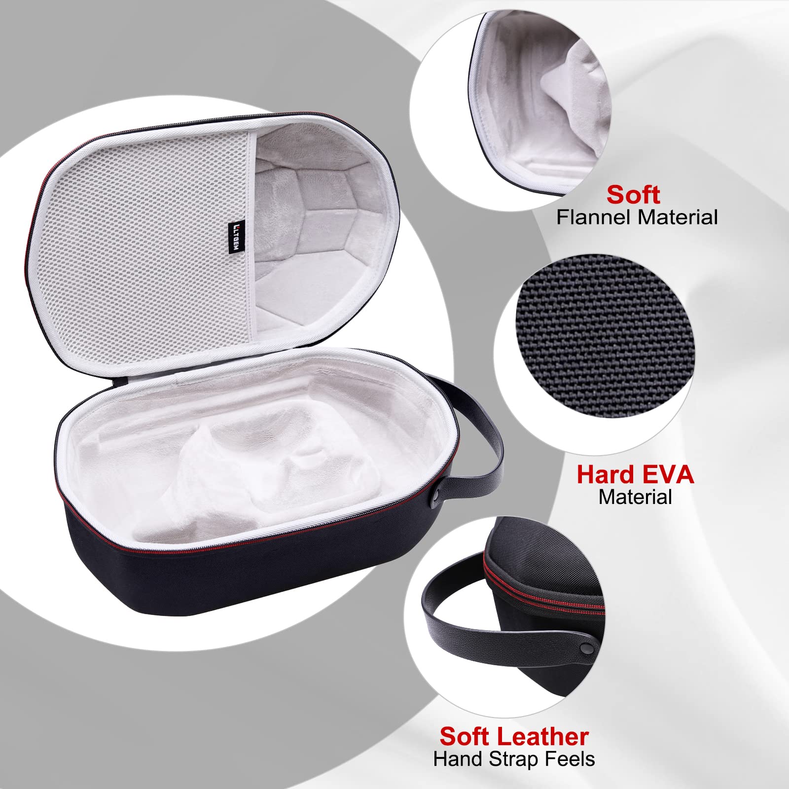 LTGEM Carrying Case Compatible with Meta/Oculus Quest 2,Touch Controllers or other Accessories for Travel and Home Storage ,Black
