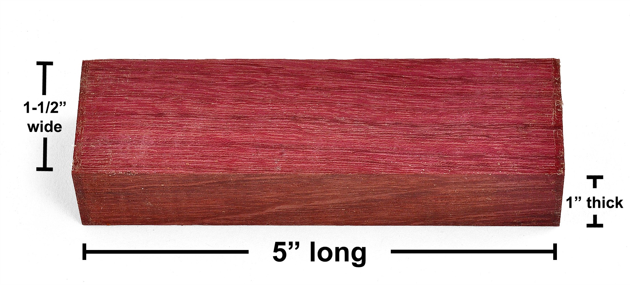 Purpleheart Amaranth Wood Block (Each Piece is Unique) 5" x 1-1/2" x 1"