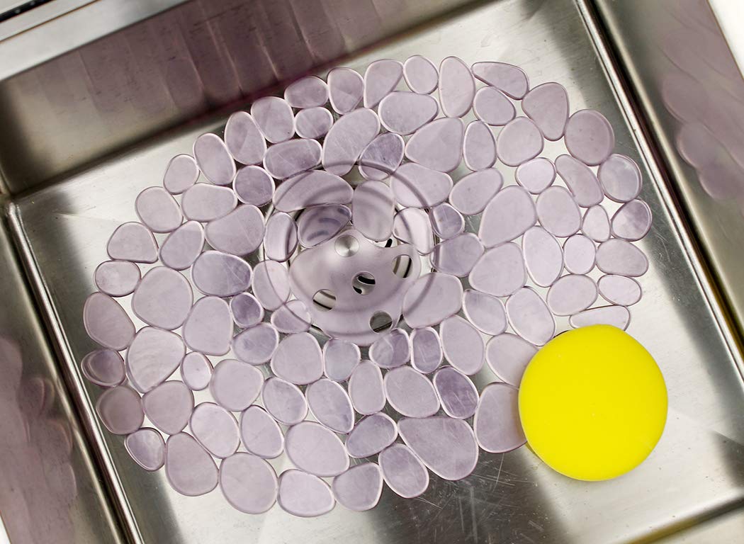PVC Sink Mat Pad ECO-Friendly Kitchen Sink Protector Mat, Oval, 12"X15" (Lavender)