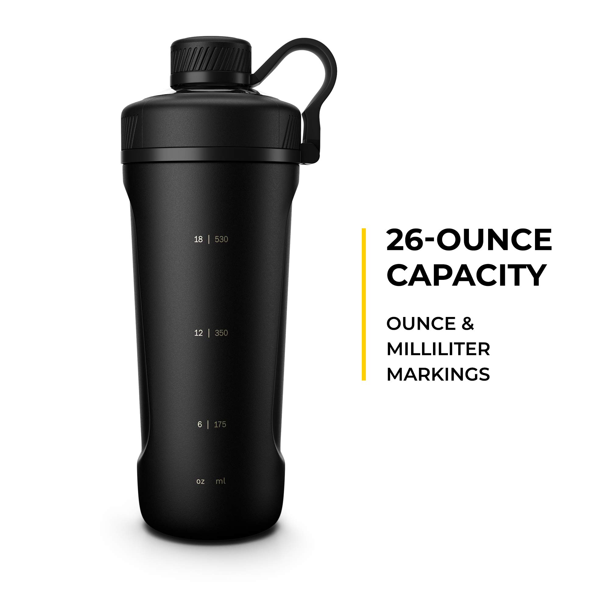 Transformation Performance Shaker BlenderBottleĀ® | Double Insulated, Leak Proof & BPA Free | Perfect for Protein Shakes/Powder Mix | 26 Oz with Steel Whisk Ball (1)