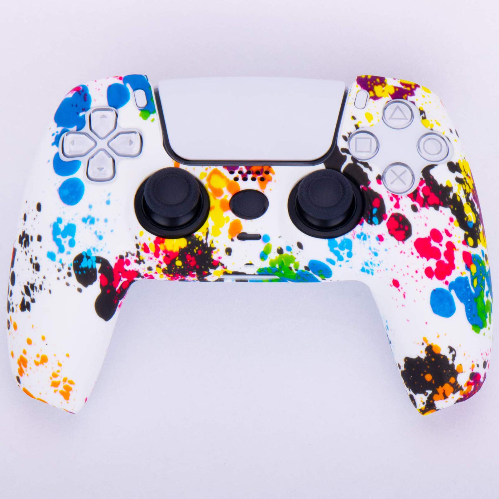 PS5 Controller Skins, Beautifully Silicone Protective Cover Rubber Case Water Coating Transfer Technology Protector Accessories Set for Playstation 5 Gamepad with and 4Thumb Grip Caps