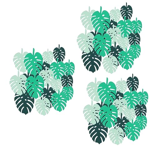 VOSAREA 3 Sets 120pcs Decorative Cardstock Palm Leaves Faux Plants Gift tag Hawaiian Palm Leaves Tropical Leaf Banner DIY Palma Leaf Paper Palma Leaf Artificial Paper Cut Decorative Paper